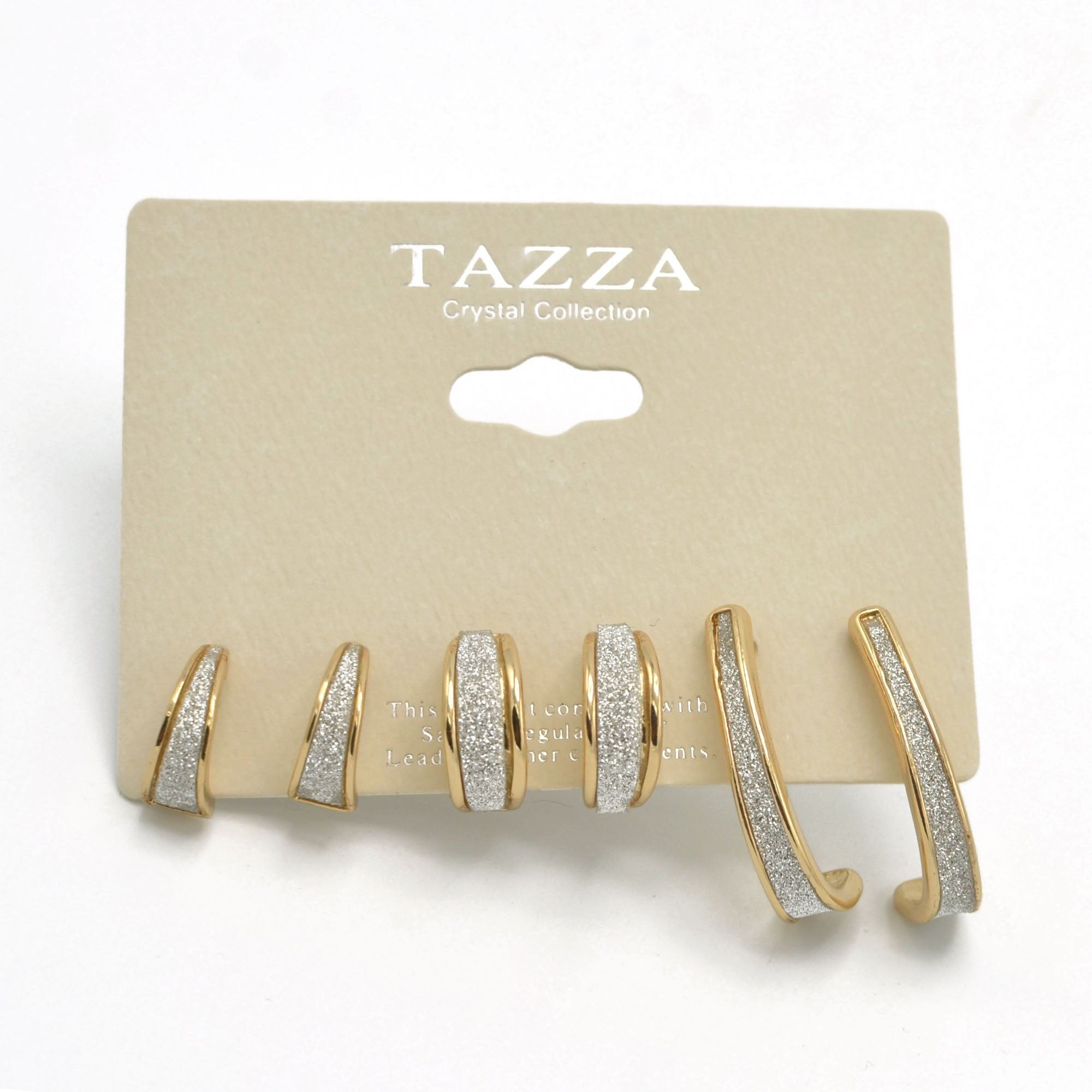 Gold/Silver 3 Pair Laster Alloy Hoop Earrings Set This set of hoop ...