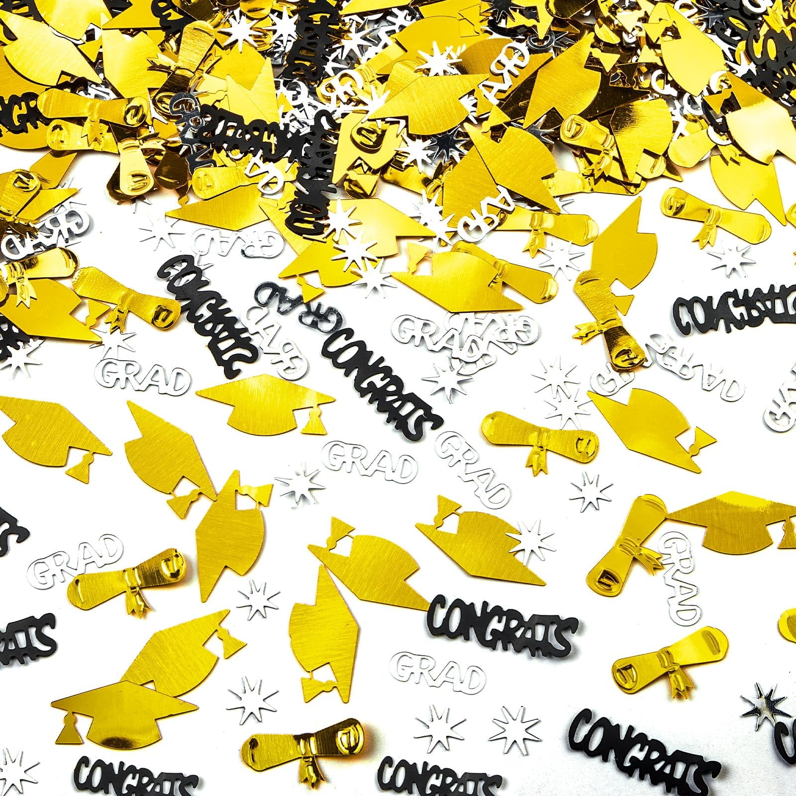 Gold Silver and Black IFF17 Graduation Confetti 2025, 1000 Pcs Class of ...