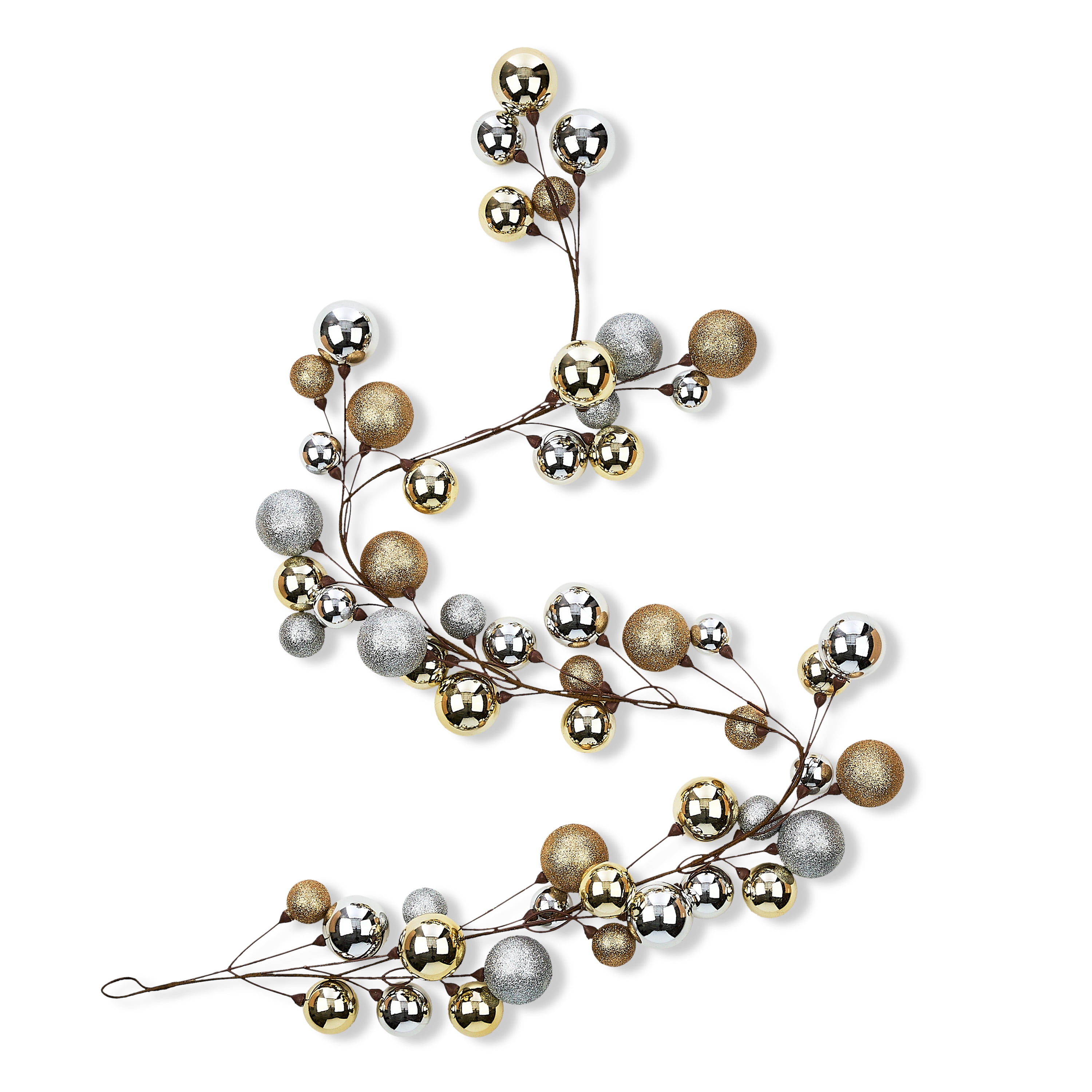 Gold & Silver Branch Christmas Garland, 65 in, by Holiday Time ...