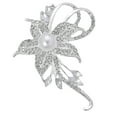 HSQYJ Floral Silver, Crystal Rhinestone Pearl Flower Pin & Brooches ...