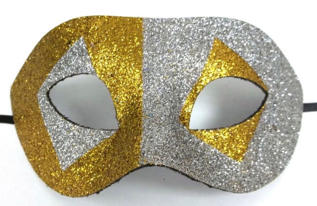 Gold Silver Glitter Diamond Wide Masquerade Mask Dance Ball Men ...