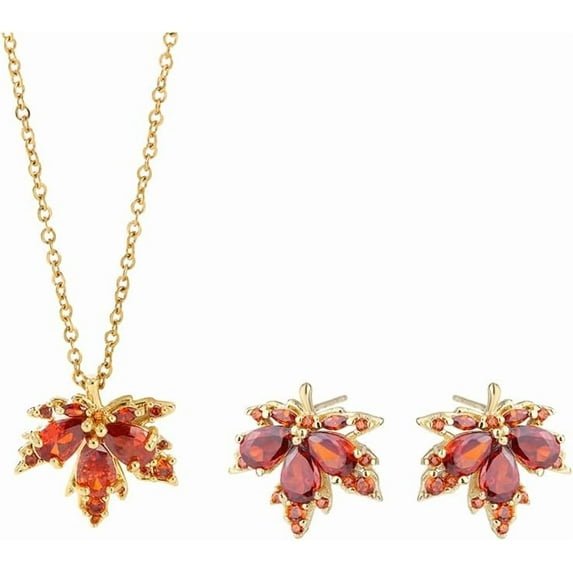 Gold Silver Maple Leaf Autumn Leaf Pendant Necklace[k883] - Walmart.com