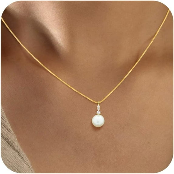 Gold/Silver Necklace for Women, Dainty 14K Gold/Sterling Silver Plated ...