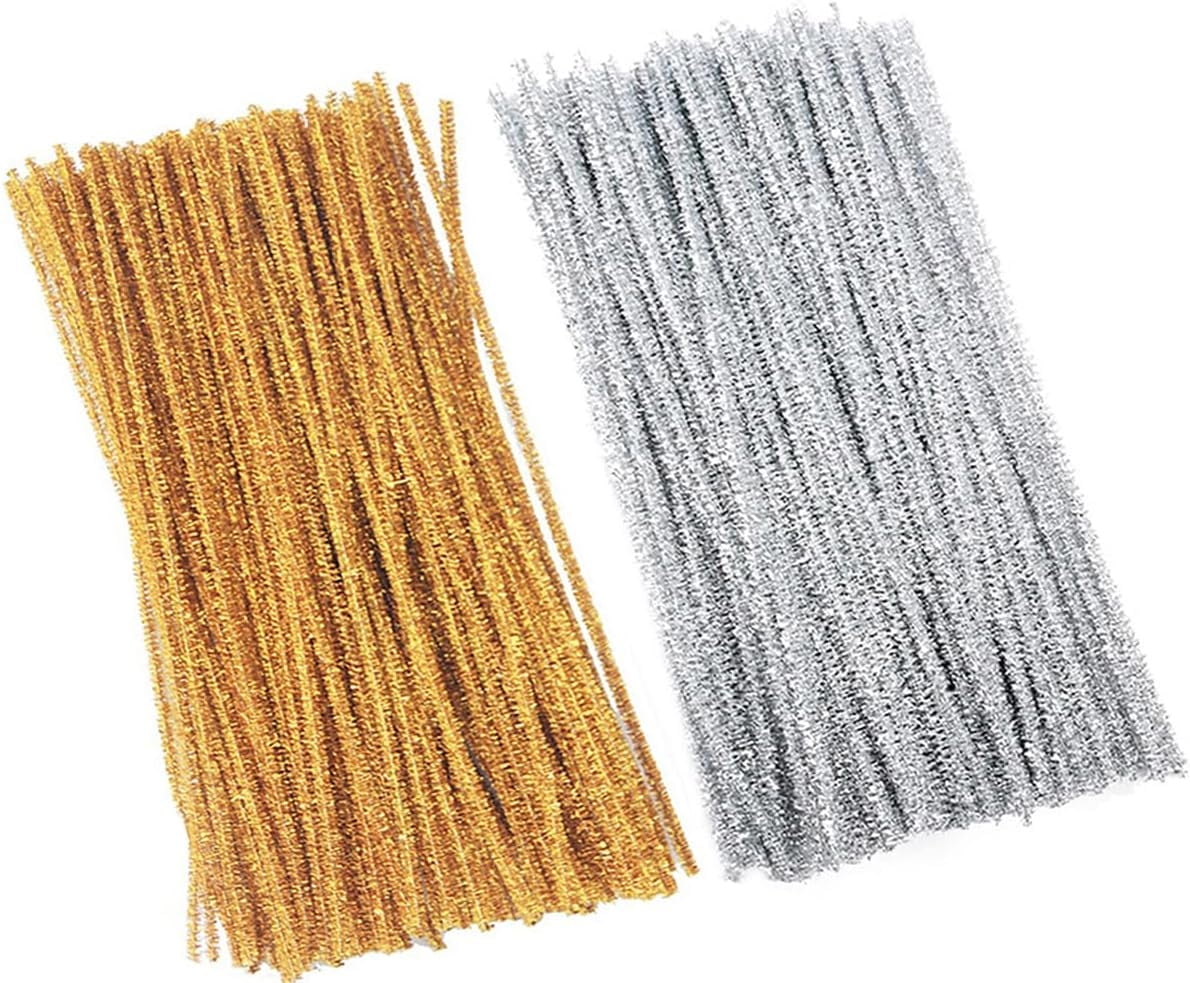 Gold Silver Pipe Cleaners, 200 Pieces Chenille Stems Craft, 12 inch ...