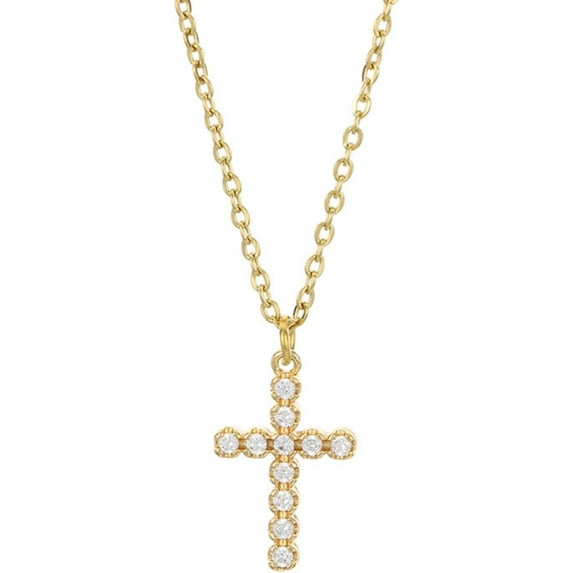 Gold & Silver Plated Cross Pendant Necklace for Women, Dainty Paperclip ...