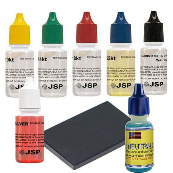 Gold Silver Platinum Testing Kit 10K–22K Solutions with Neutralizer ...