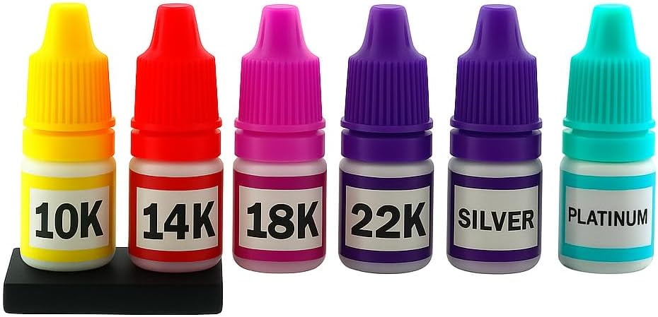 Gold, Silver & Platinum Testing Kit 10k 14K 18K 22K .999 .925 Silver ...