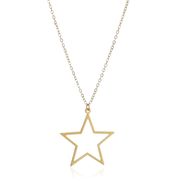 Gold Silver Star Necklace Simple Hollow Star Pendant Necklace Metal ...