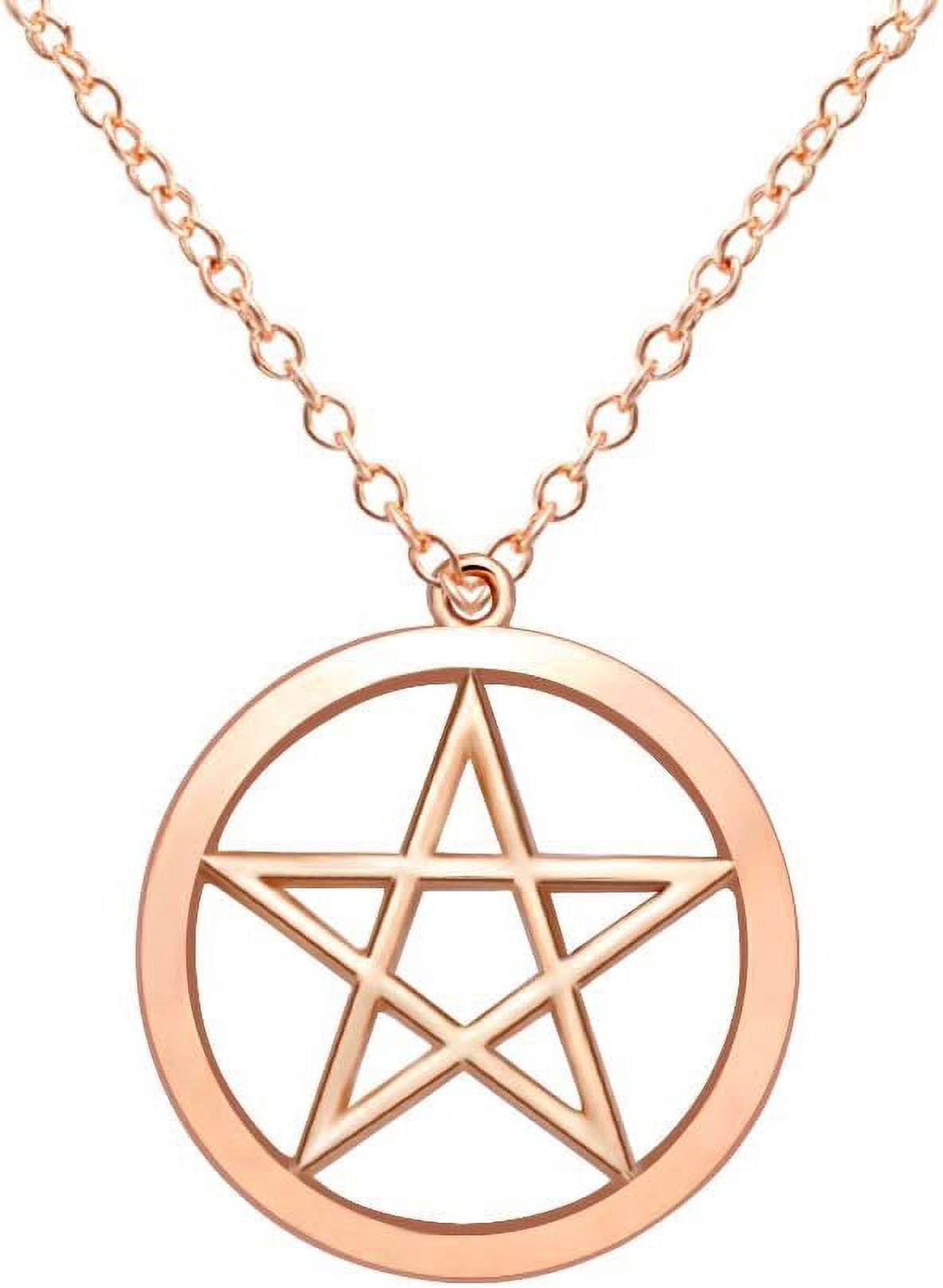Gold Silver Supernatural Star Pentagram Pentacle Pendant Necklace Wicca ...