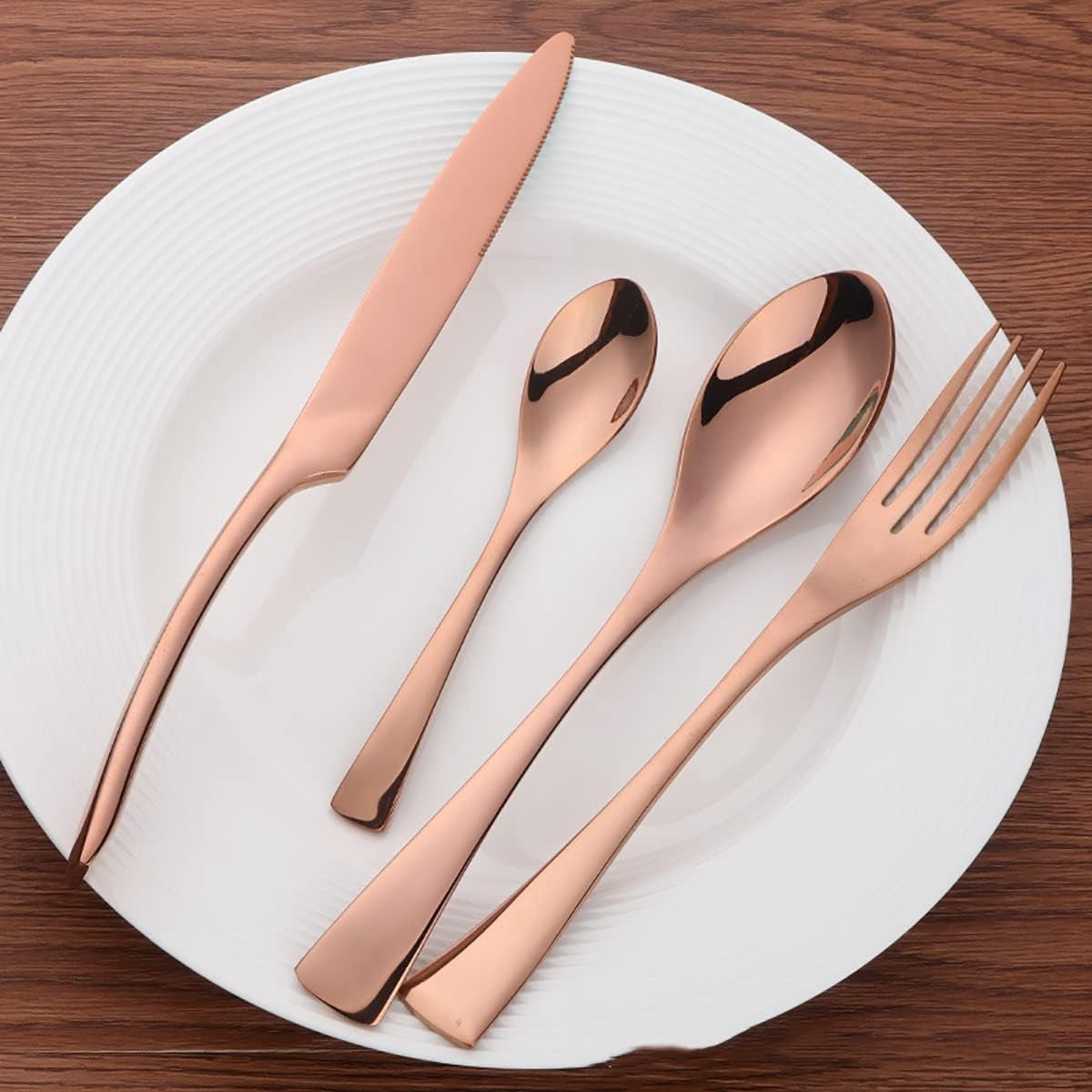Gold Silverware Set for 12, 48-Piece Stainless Steel Flatware Cutlery ...