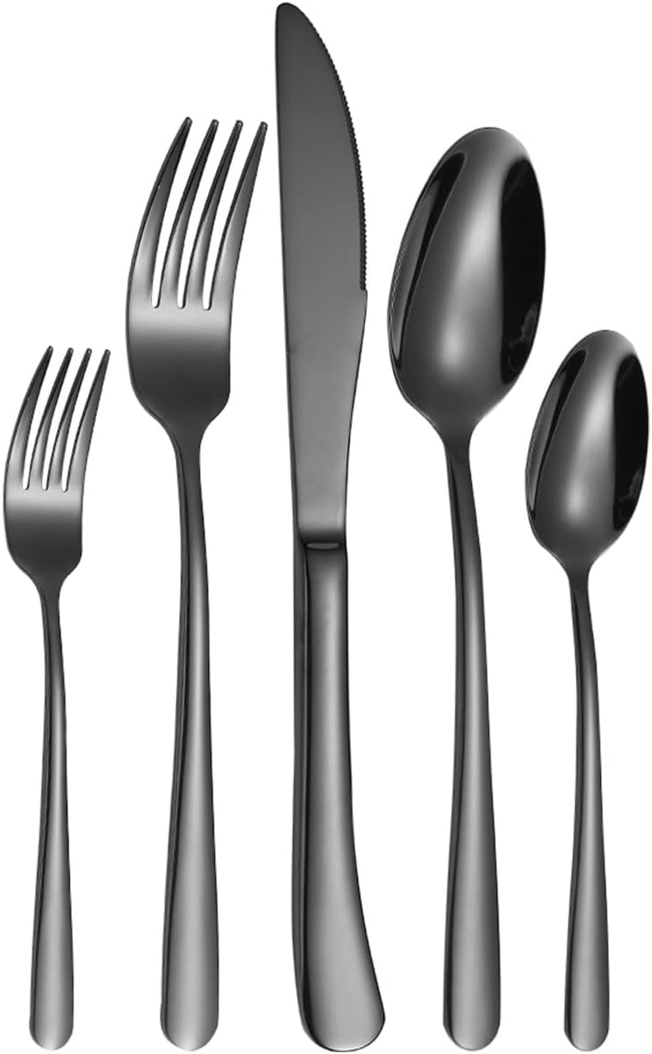 Gold Silverware Set, 18/10 40-Piece Stainless Steel Flatware Set ...