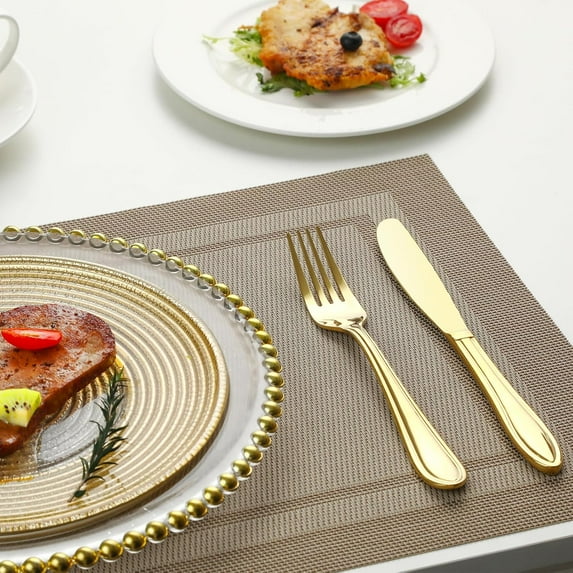 Gold Silverware Set, 30 Piece Flatware Cutlery Set for 6, 18/0 ...