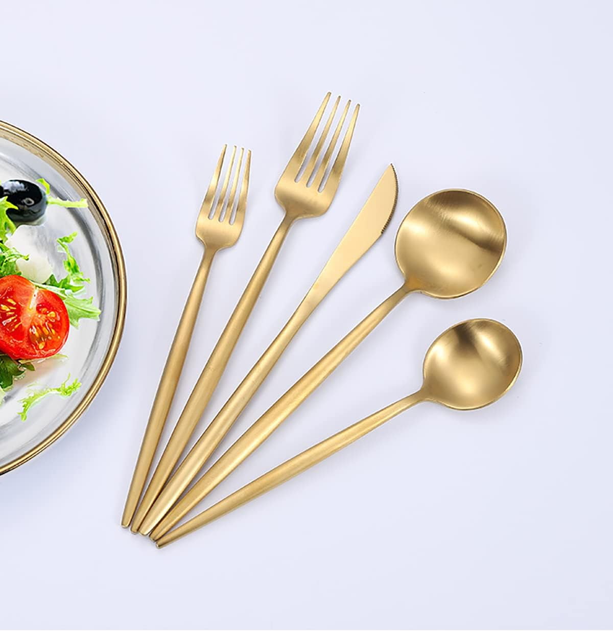 Gold Silverware Set for 4 , Stainless Steel Cutlery Flatware Set,20 ...