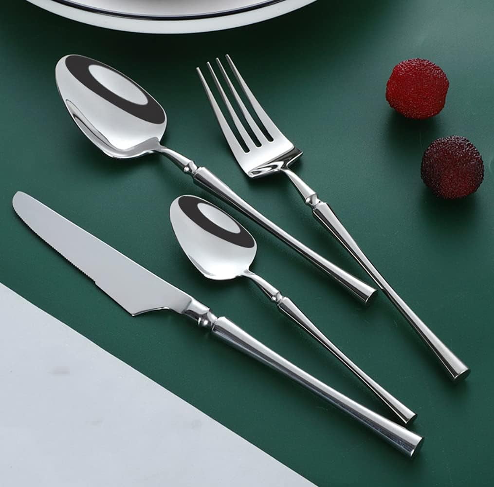 Gold Silverware Set for 6 Modern Flatware Set Premium 18/10 Stainless ...
