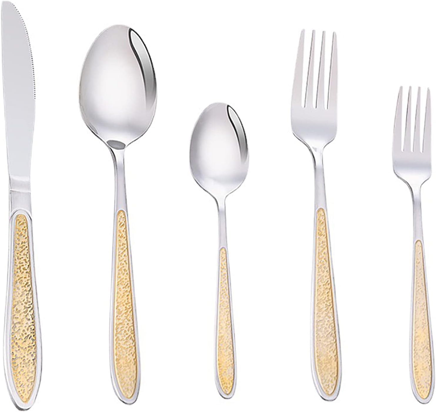 Gold Silverware Set 60 Piece Stainless Steel Flatware Sets With ...