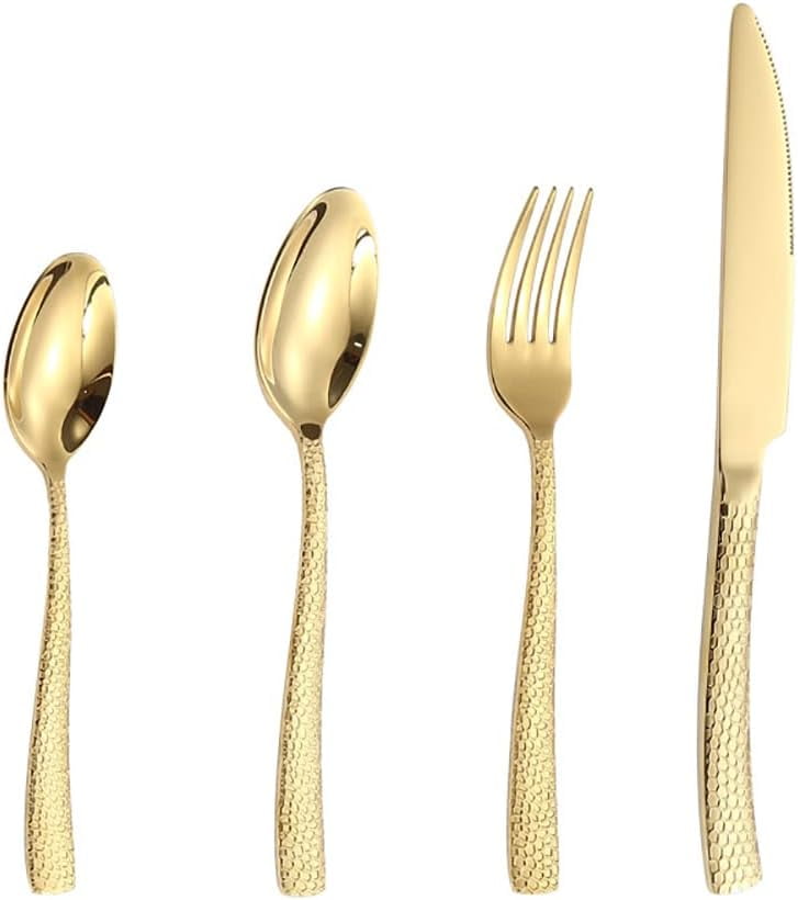 Gold Silverware Set Flatware Set Stainless Steel Cutlery Set 12 Pieces ...