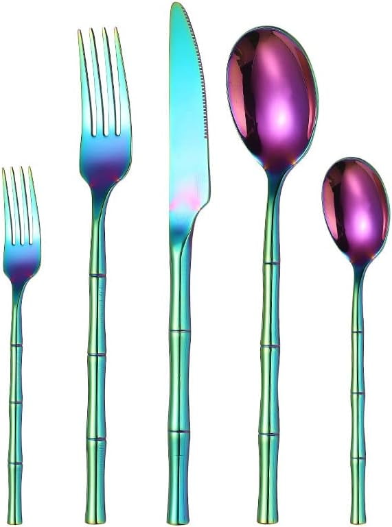 Gold Silverware Set Flatware Set Stainless Steel Cutlery Set 60 Pieces ...