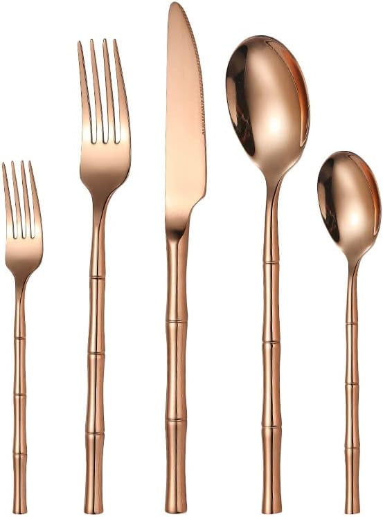 Gold Silverware Set Flatware Set Stainless Steel Cutlery Set 60 Pieces ...