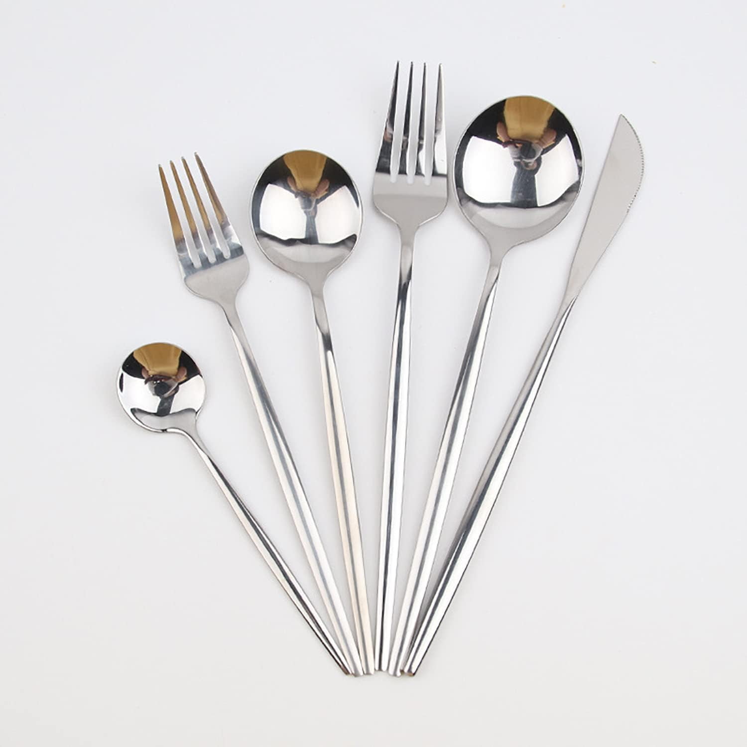 Gold Silverware Set Stainless Steel Flatware Service for 10 Kitchen ...