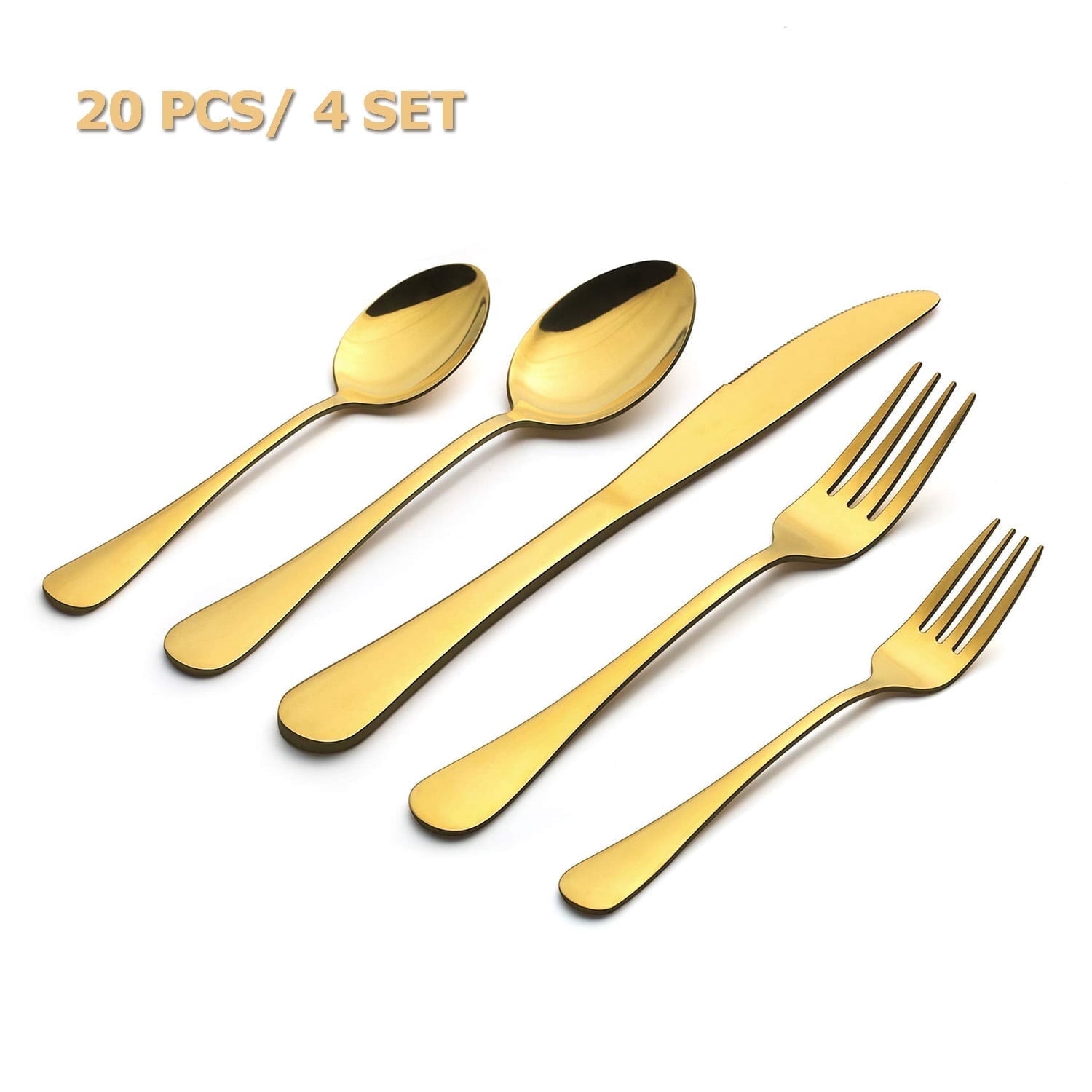 Vesteel, Gold Silverware Set, 20 Piece, Flatware for 4 - Walmart.com