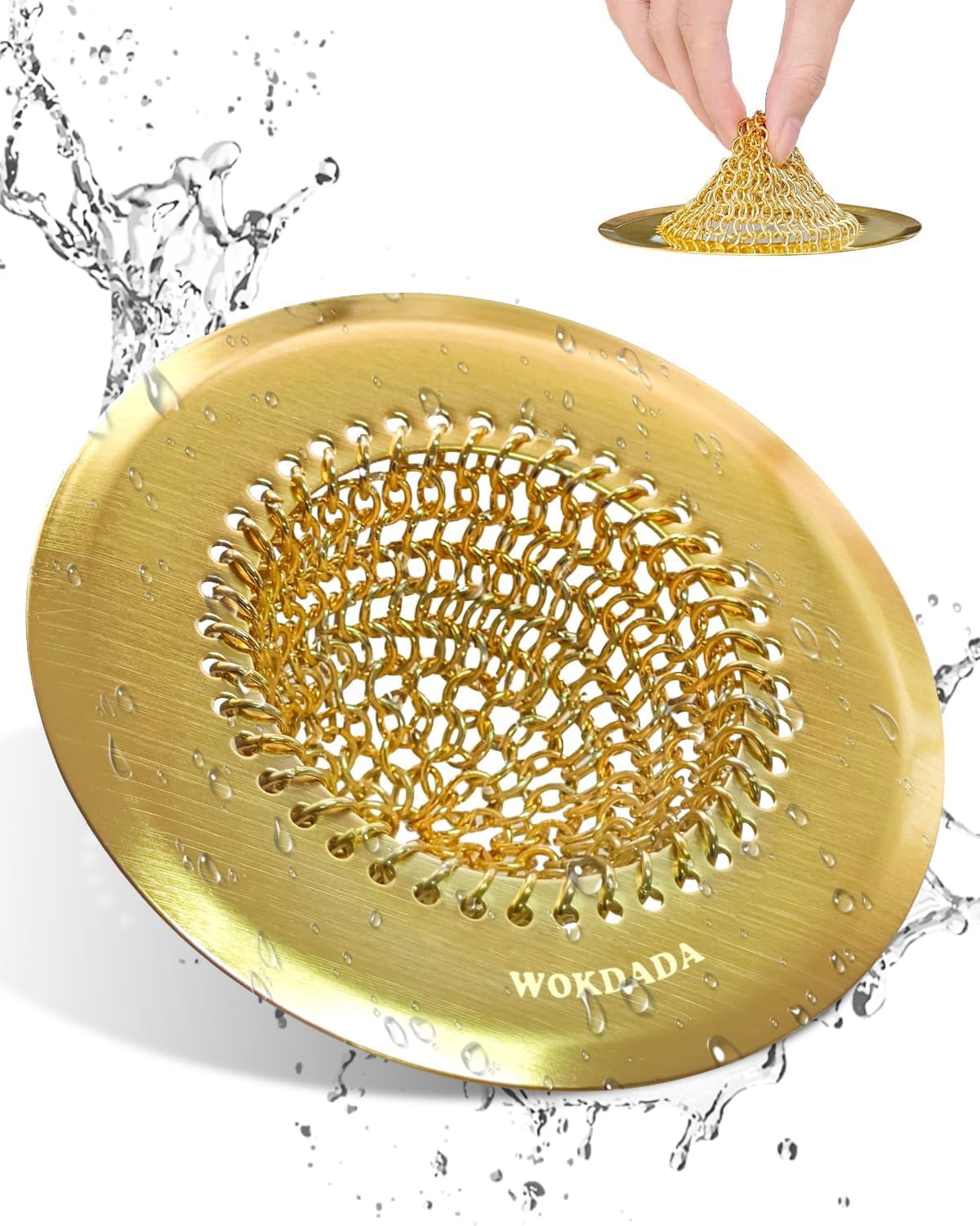 Gold Sink Strainer, Reversible Mesh Sink Strainer with 304 Stainless ...