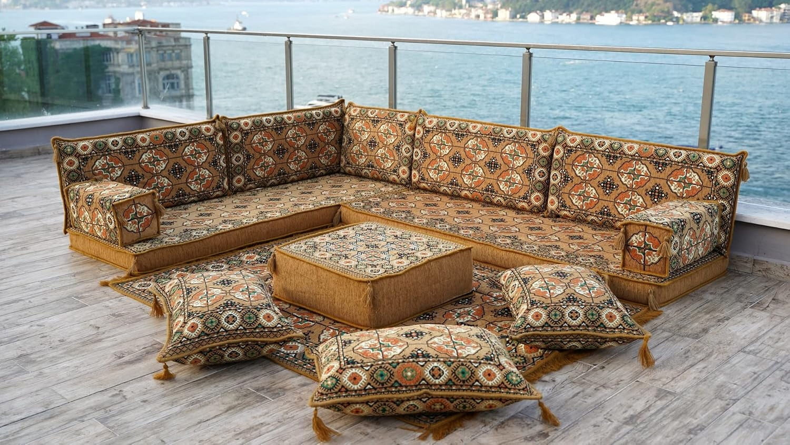 Gold Sleeper Couch, Turkish Sofa Set, Arabic Majlis Seating, Diwan Sofa ...