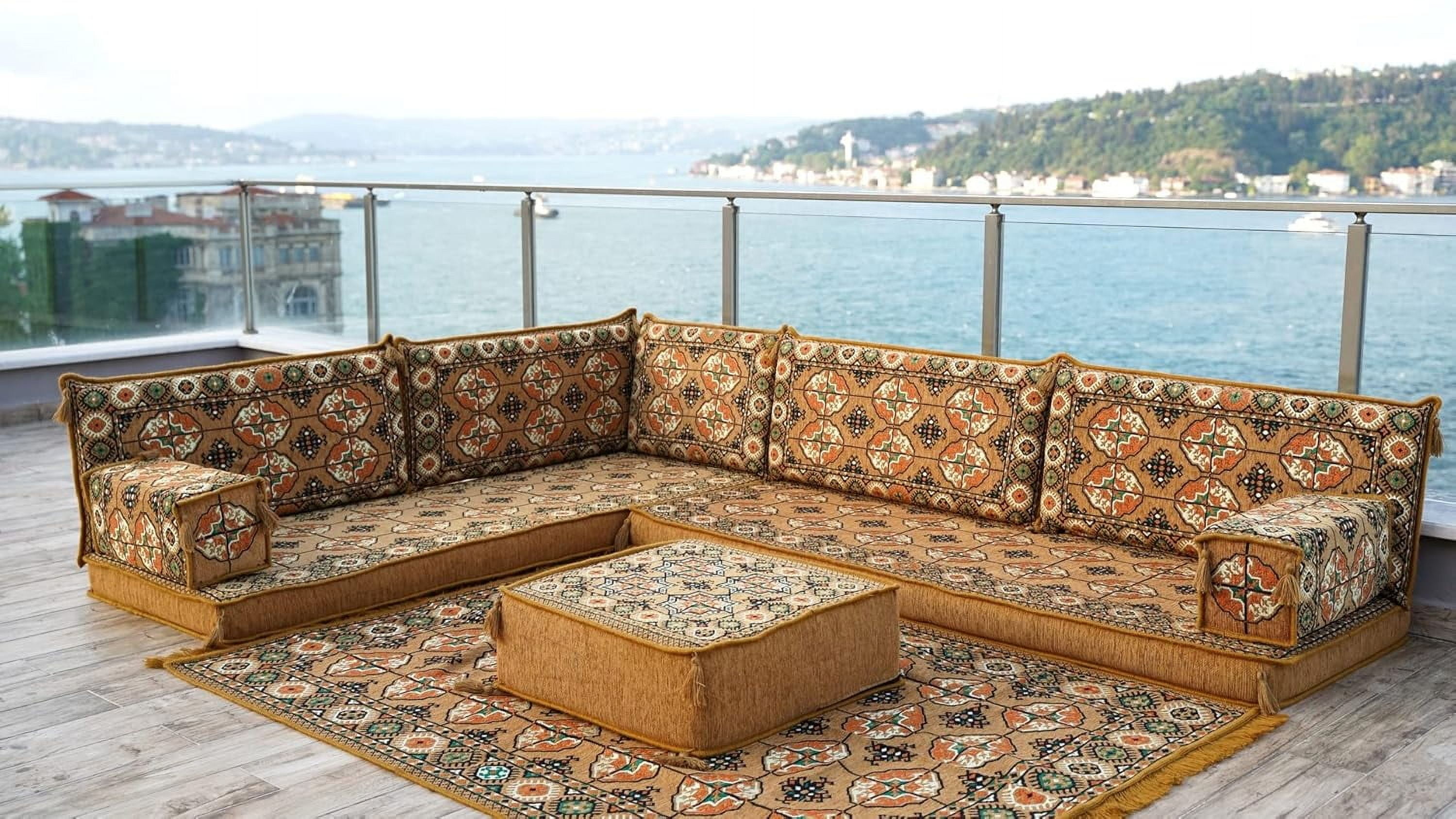 Gold Sleeper Couch, Turkish Sofa Set, Arabic Majlis Seating, Diwan Sofa ...