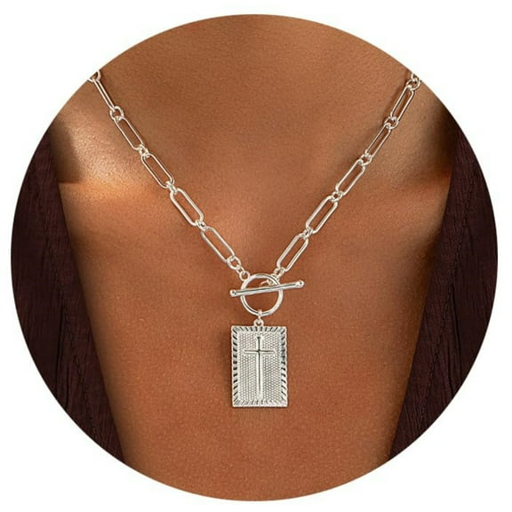 Christian Gift Golden Cross Necklace Choker for Women, Dainty Gold ...