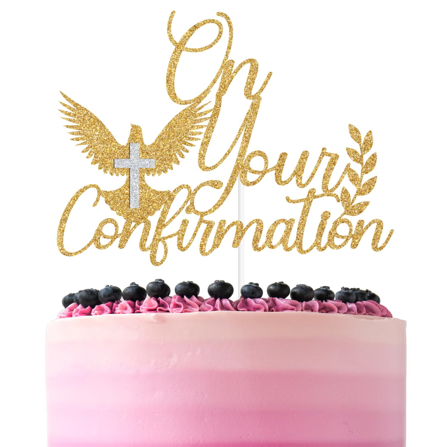 Gold and Sliver Glitter On Your Confirmation Cake Topper, Confirmation Blessing/God Bless This ...