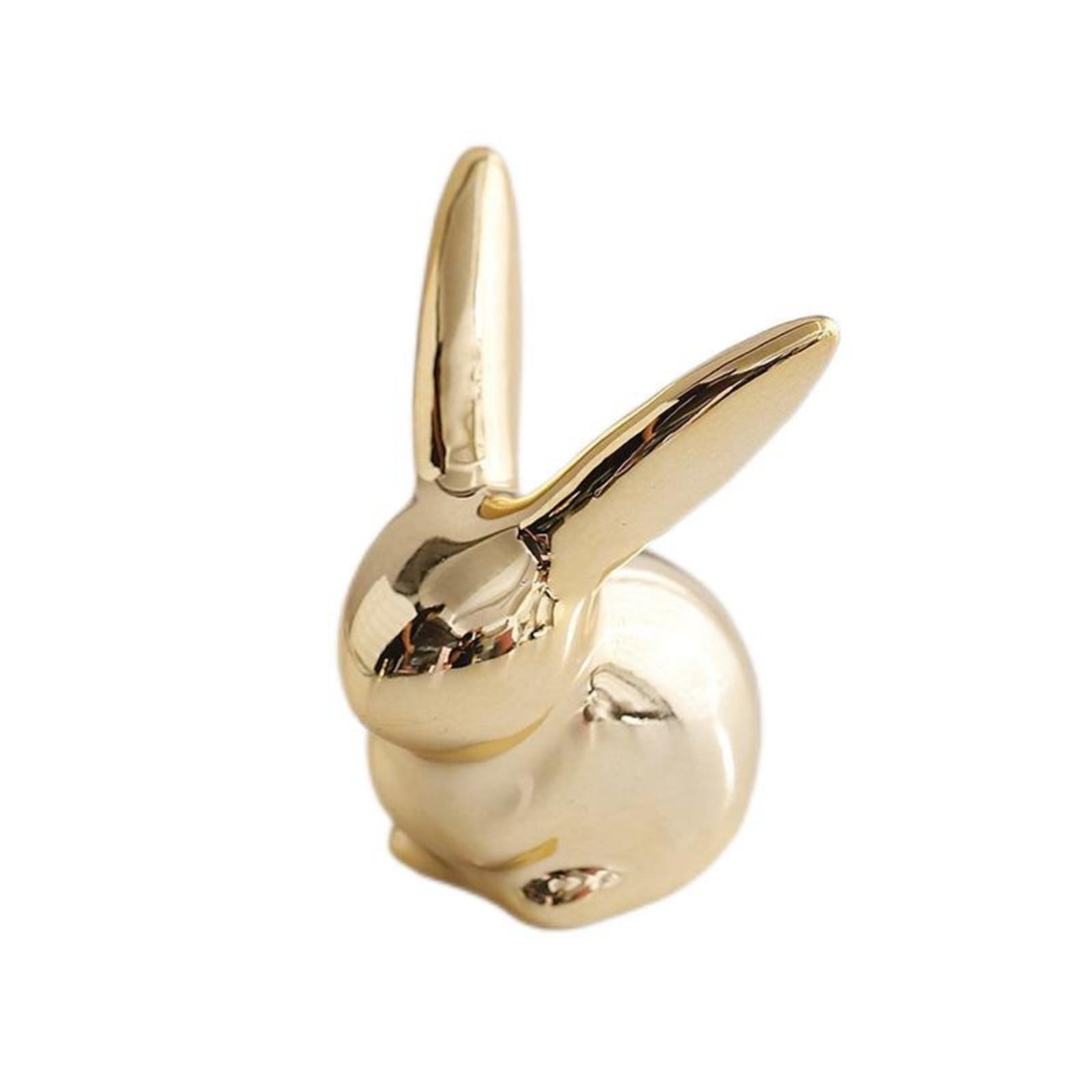 Gold Small Animal Statue Rabbit Statue Decor Modern Style Ceramic ...