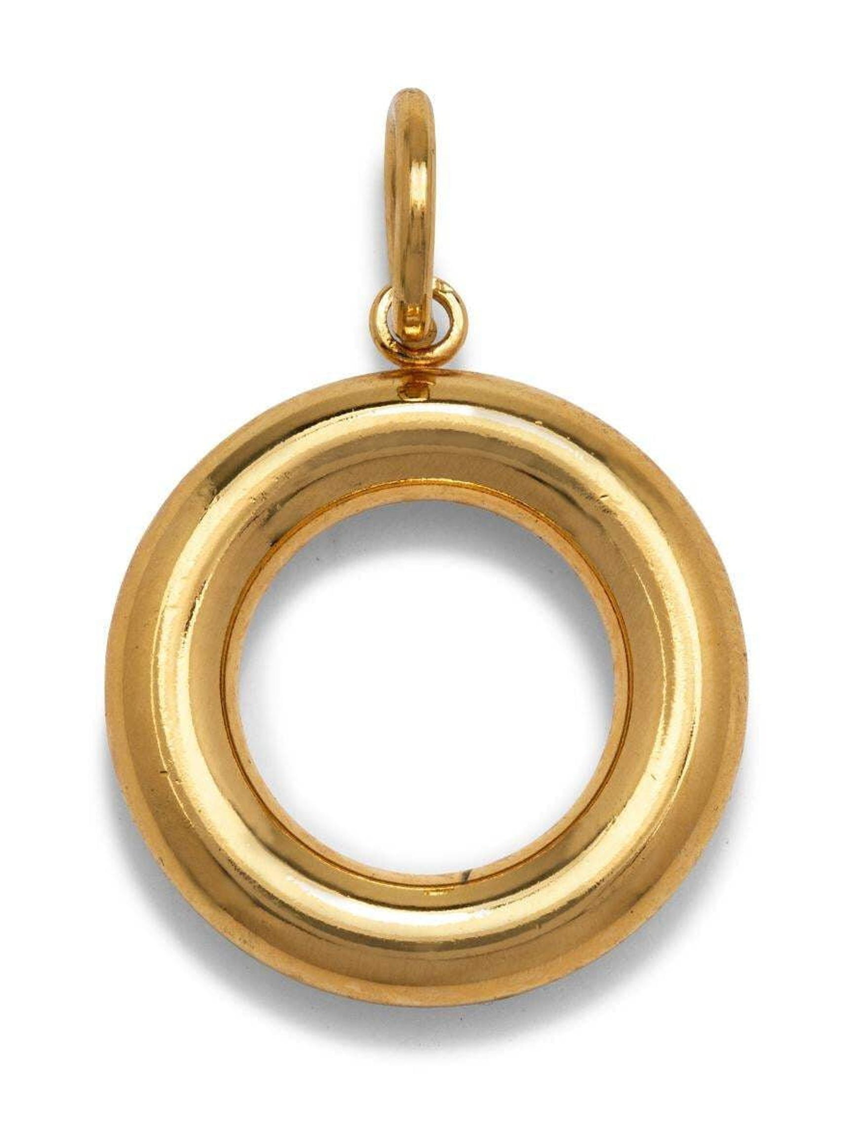 Gold Smooth Doughnut Necklace Pendant Charm - Walmart.com