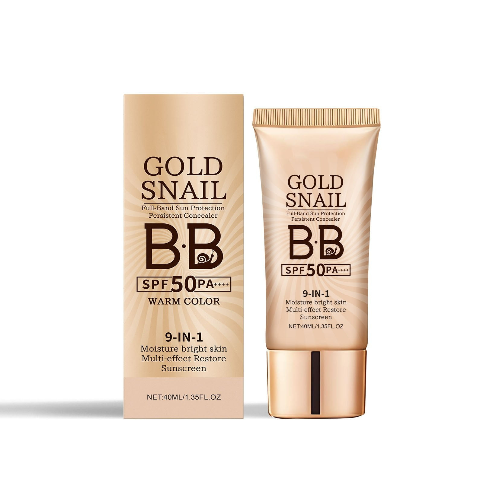 Gold Snail Sunscreen BB Cream, BB Cream Tinted Moisturiser with SPF 50, Snail BB Cream Tinted ...