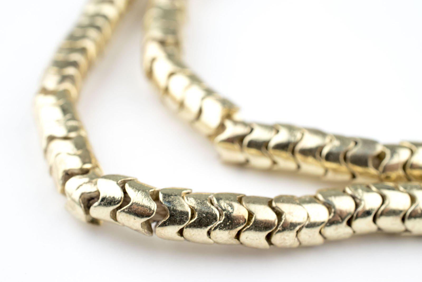 The Bead Chest Gold Snake Beads - Full Strand of Interlocking Vertebrae ...