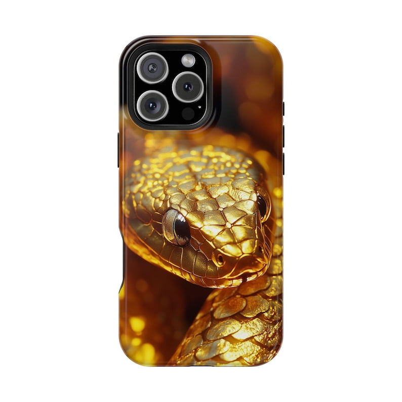Gold Snake with Shiny Scales Golden Skin Artwork Phone Case for 17 16 ...