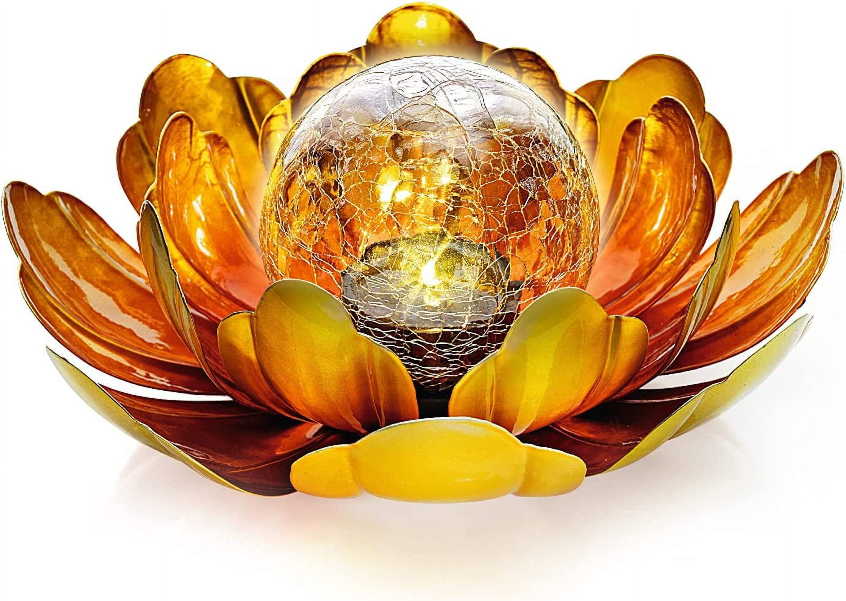 Gold Solar Flower Light Outdoor Decorations,Garden Glow Solar Lights ...