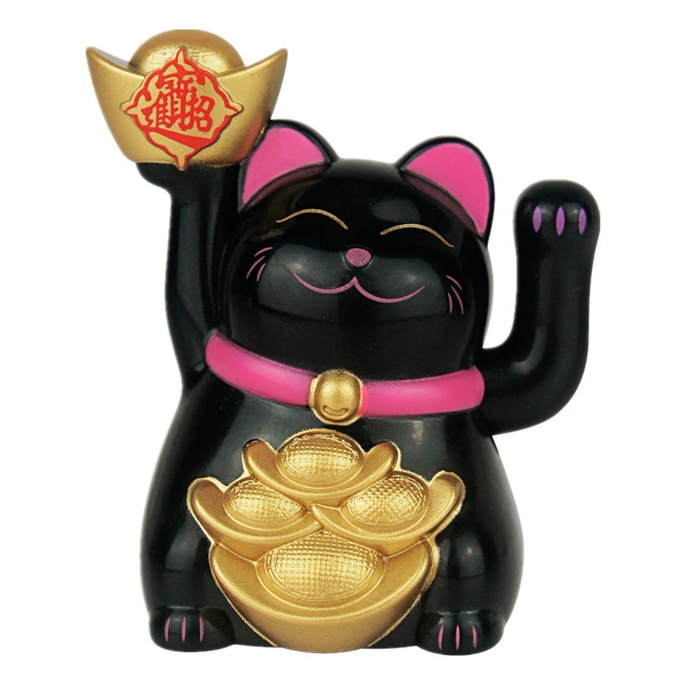 Gold Solar Powered Waving Hand Fortune Cat Lucky Cat For Home Office ...