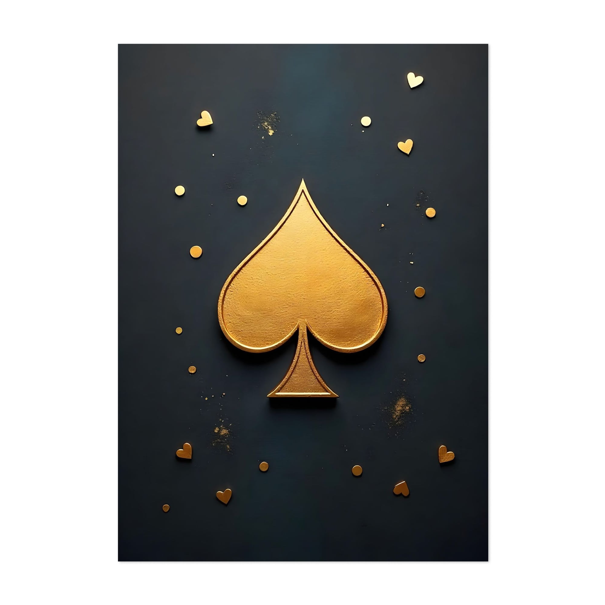 Gold Spade Symbol - Painting Geometric Modern Art Minimalist Abstract ...