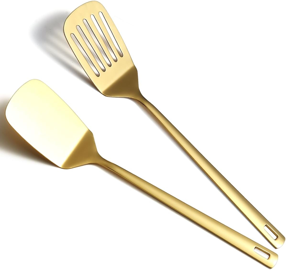 Gold Spatulas Set of 2, Stainless Steel Spatula, Metal Spatulas, Kitchen Solid Slotted Turner ...