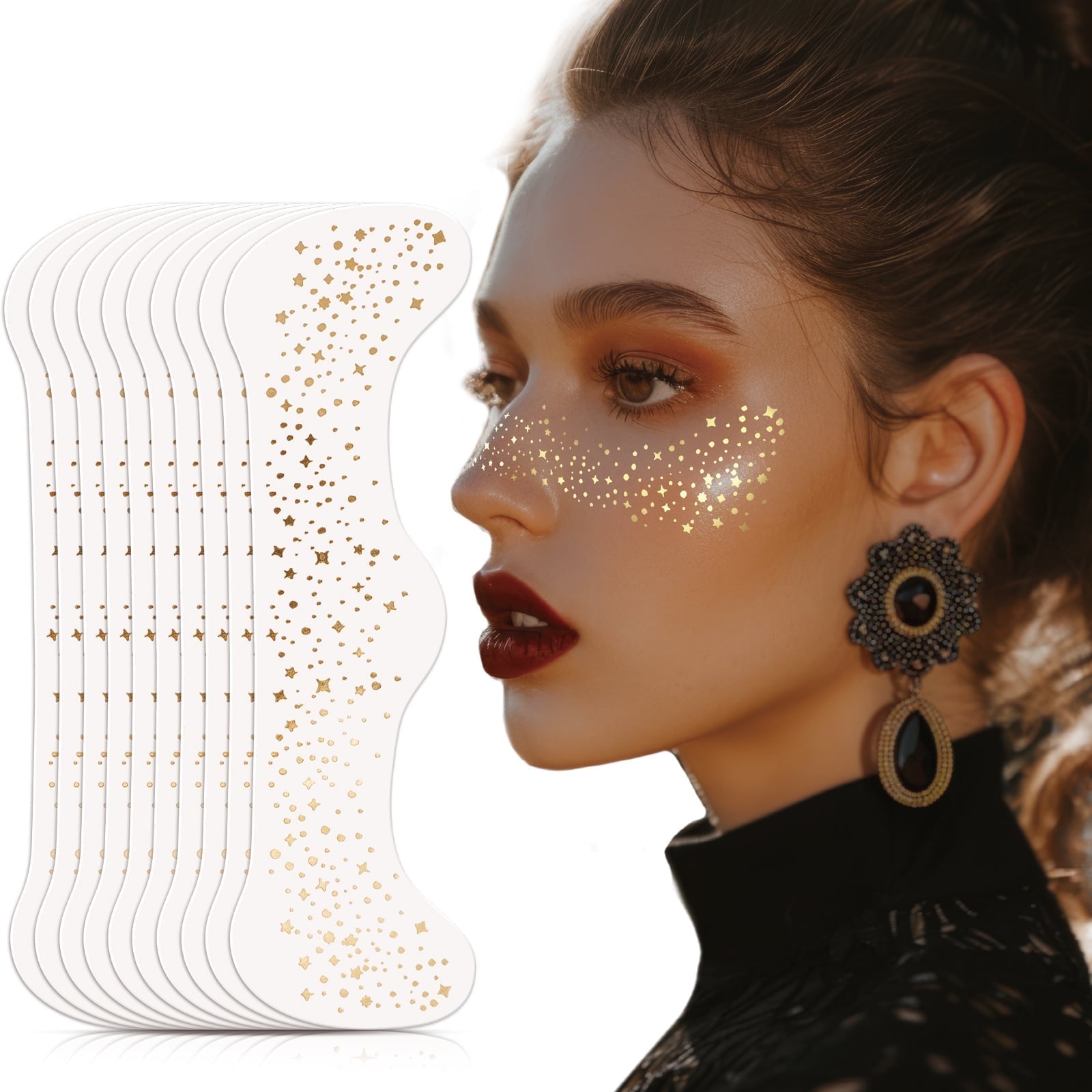 Gold Speckles Makeup Patches, Waterproof Temporary Face Glitter ...