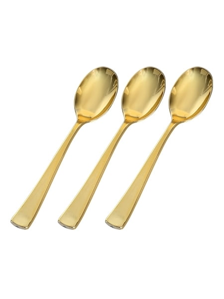 Gold Splendor LOOKS LIKE REAL!! Gold Plastic Spoons *Case of 100 ...