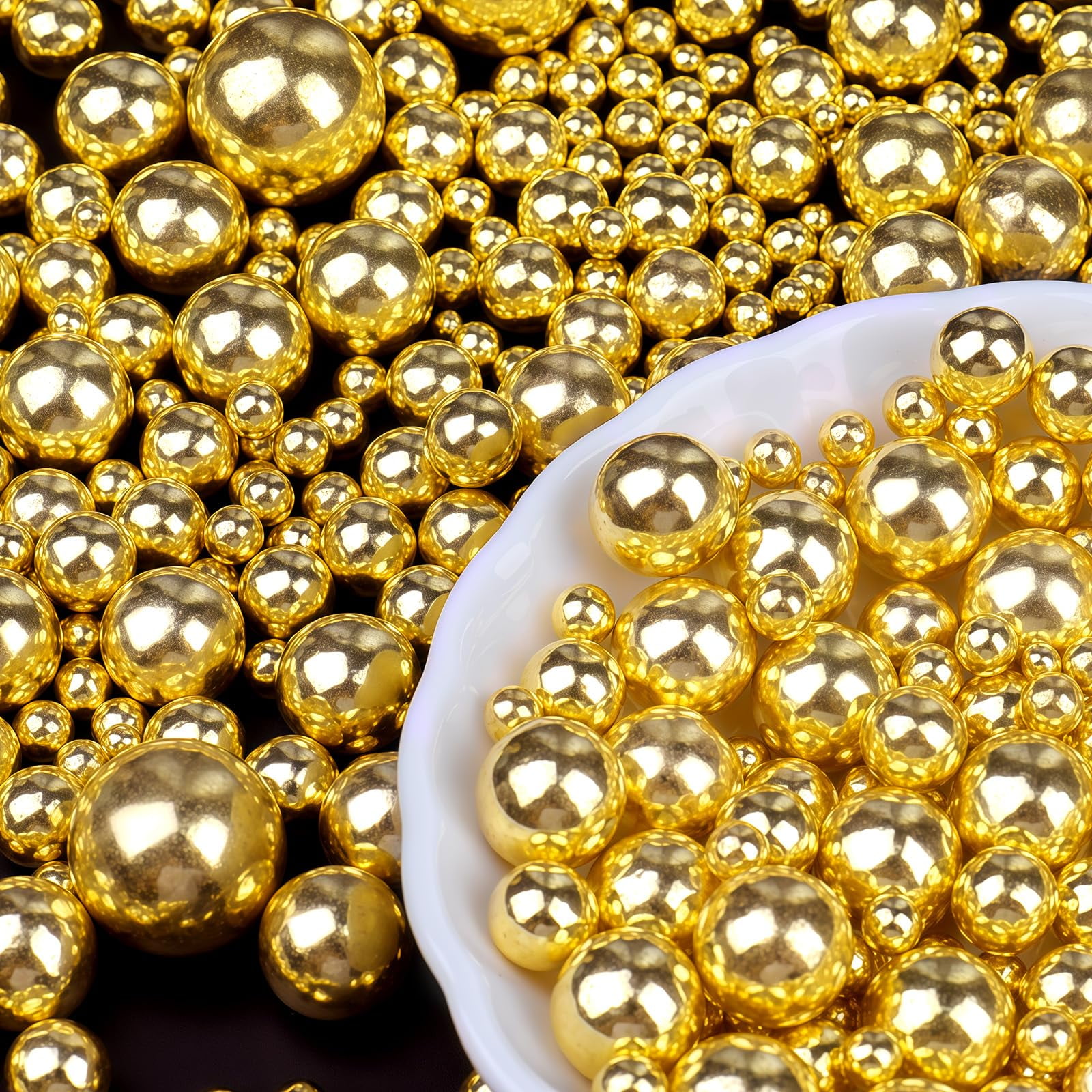 Gold Sprinkles for Cake VTF5 Decorating, 6 Sizes Mix 4.6 oz Edible ...