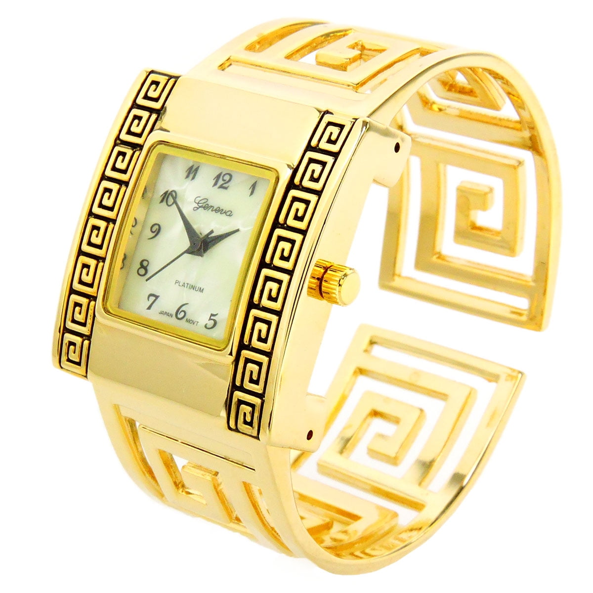 Gold Square Face Fashion Bracelet Women's Bangle Cuff Watch - Walmart.com