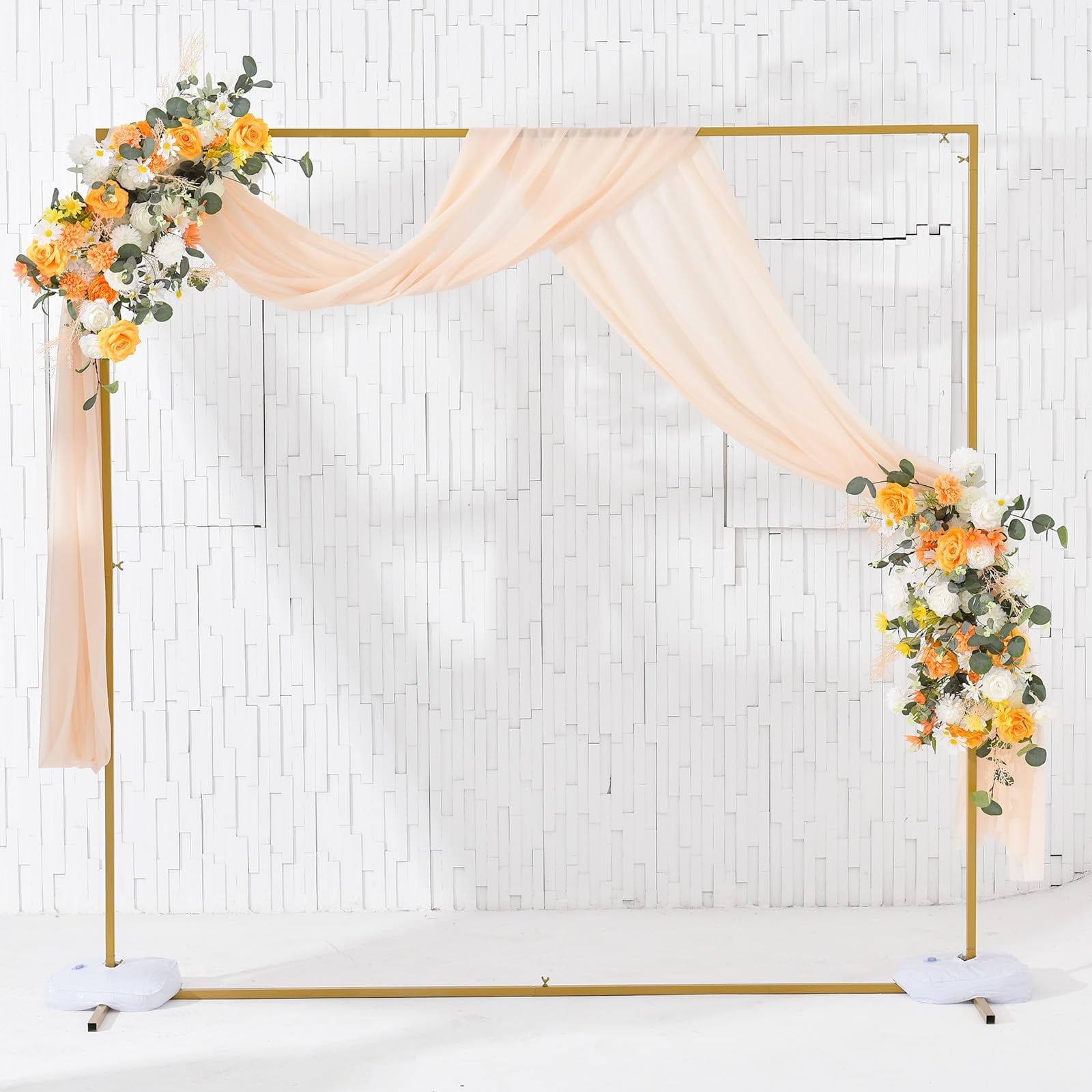 VINCIGANT Gold Square Wedding Arch Stand, 6.6Ft Metal Garden Arbor for ...