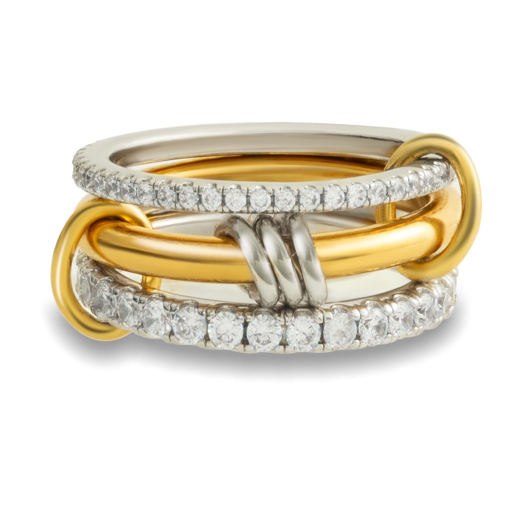Gold Stackable Rings for Women Non Tarnish,Dainty 18k Gold Plated CZ ...