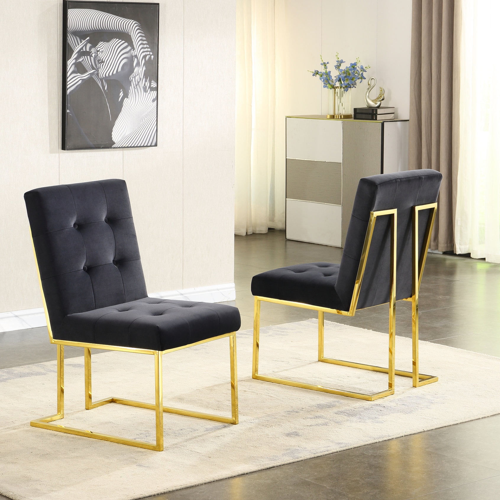Gold Stainless Steel Base Velvet Chairs / Add Style to Dining Setup ...