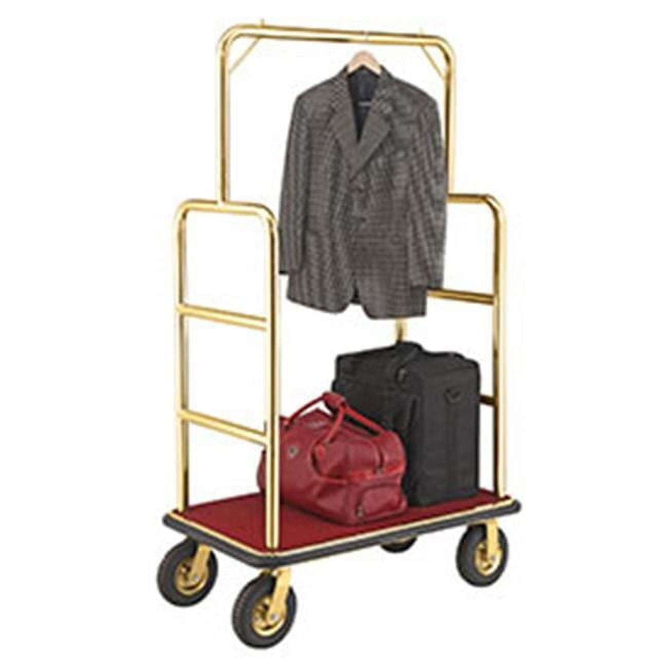 Gold Stainless Steel Bellman Cart with Straight Uprights 8 in ...
