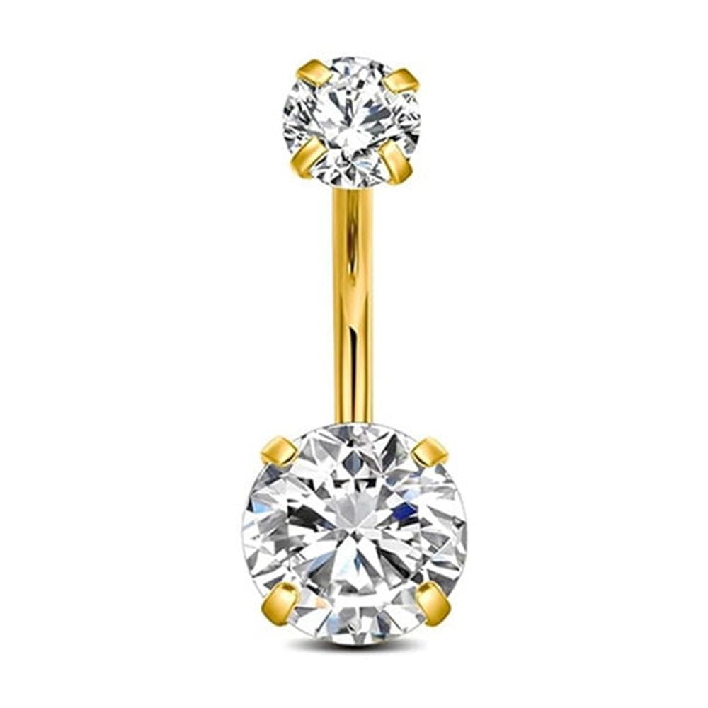 Gold Stainless Steel Belly Button Ring Women Jewelry 0.63x0.39x0.20x0 ...