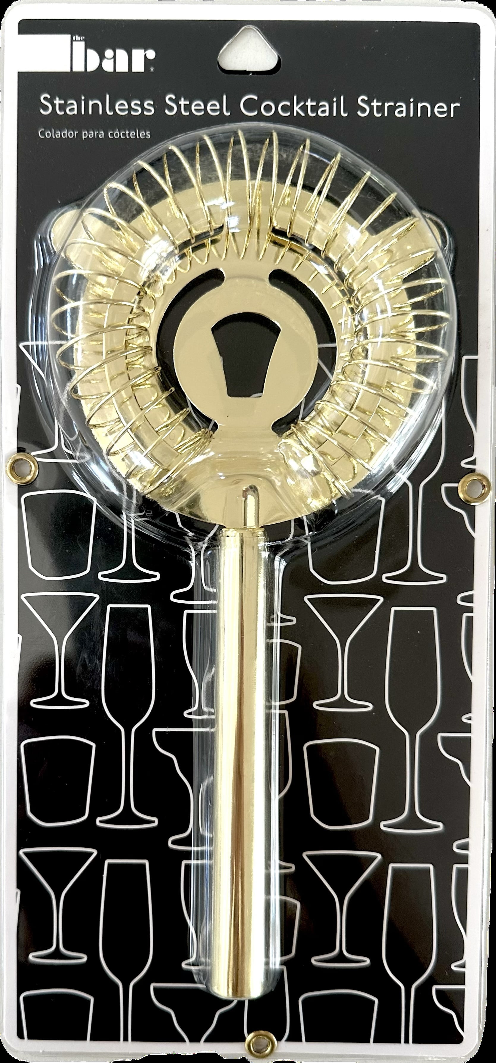Gold Stainless Steel Cocktail Strainer - Walmart.com