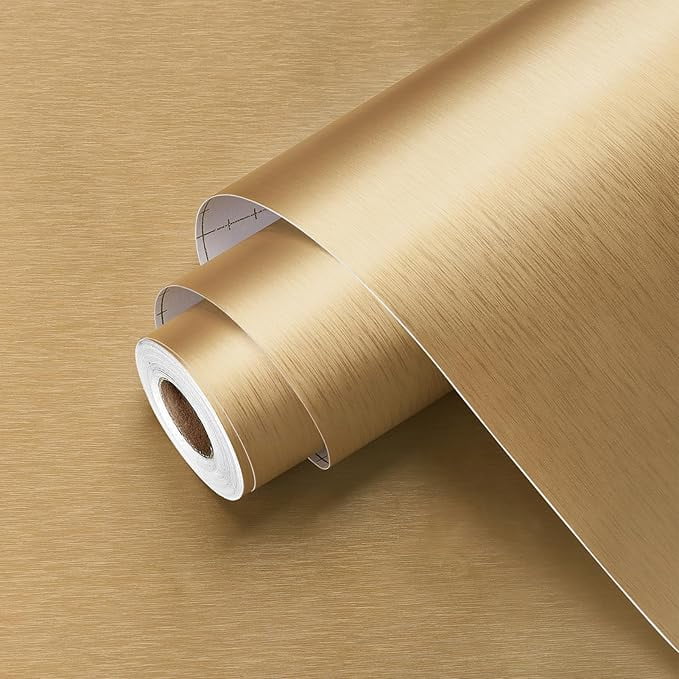 Gold Stainless Steel Contact Paper Golden Metallic Peel and Stick ...