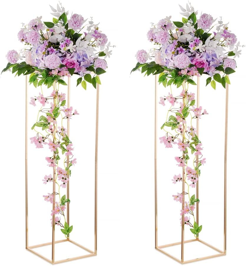 Gold Stand Wedding Centerpieces for Tables - 39.4in Tall Vases for ...